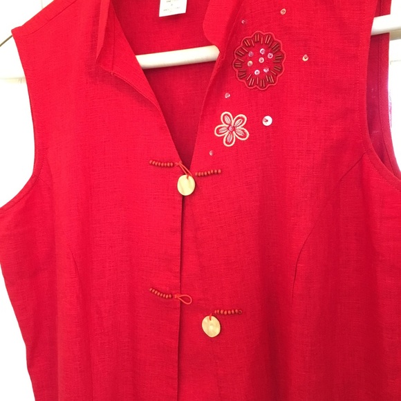 Russell Kemp | Tops | New Russell Kemp Cherry Red Shirt With Beading ...